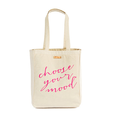 Choose Your Mood Motivational Canvas Tote Bag - Pink – Lifetherapy
